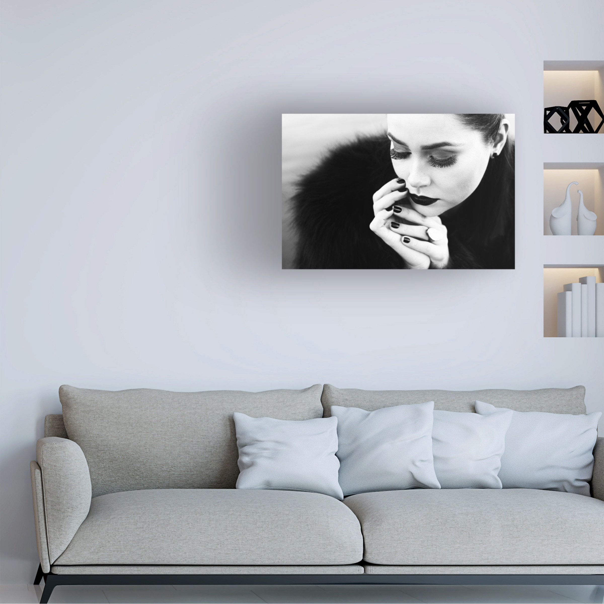 Ebern Designs Between Fingers On Canvas by Josefina Melo Print | Wayfair